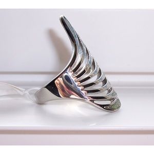 Jewelry | Stainless Steel Fan Ring With Iridescent Glitter | Poshmark